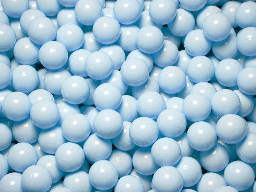 Kúlur fyrir kúlugryfjuna 70 mm, perlubláir 500 stk. í poka - Á ...
